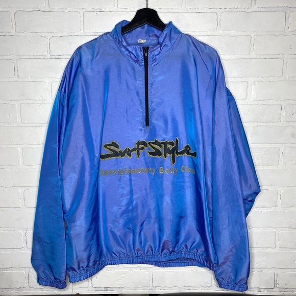 surf style | Jackets & Coats | Vintage Surf Style Blue Iridescent ...